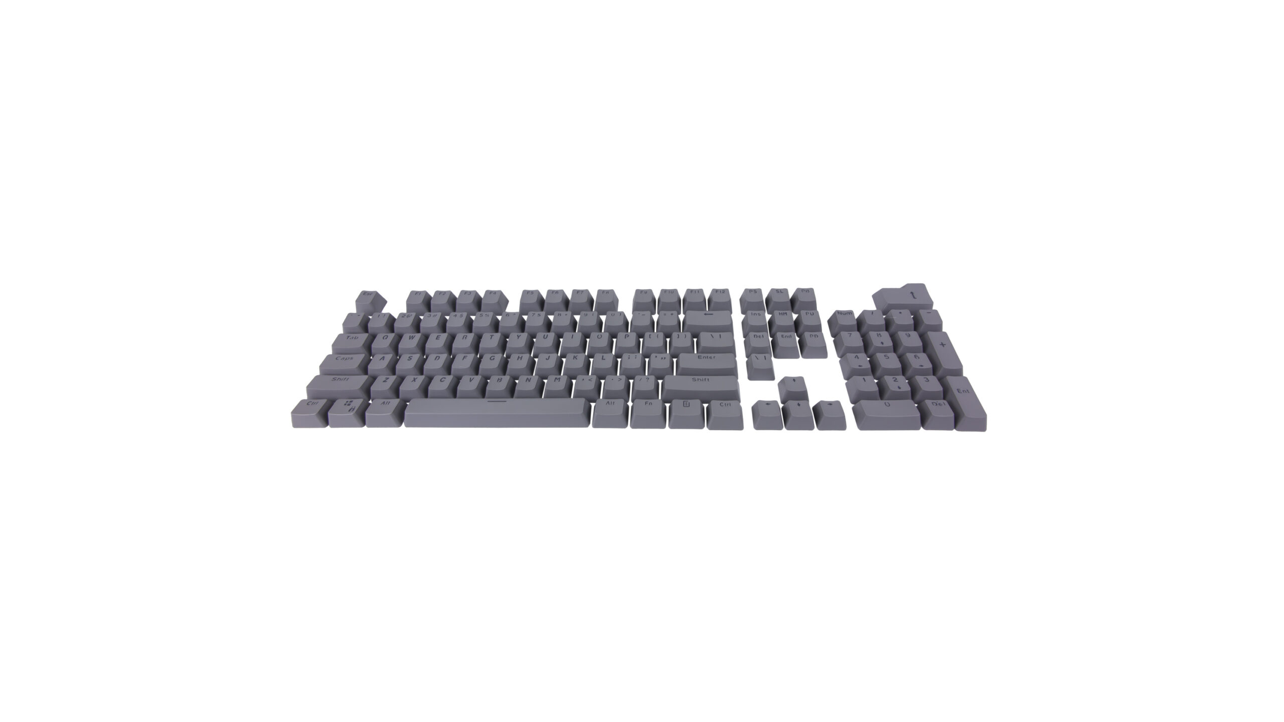 Grey Keycaps, PBT, Backlit, 104 Key, US Layout | Reelag
