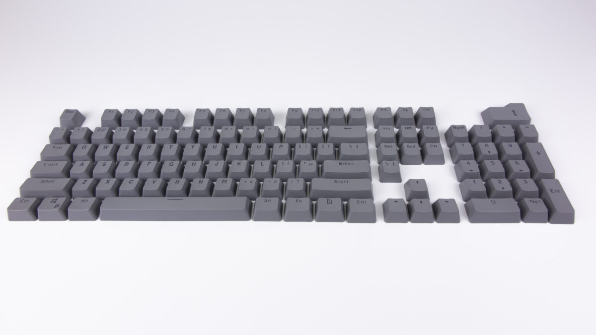 Grey Keycaps, PBT, Backlit, 104 Key, US Layout | Reelag
