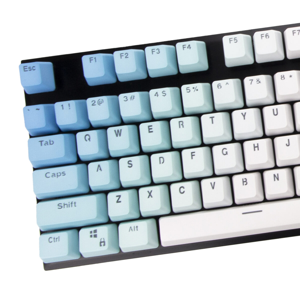 Blue&White Gradient Keycaps, PBT, Backlit, 104 Key, US Layout | Reelag